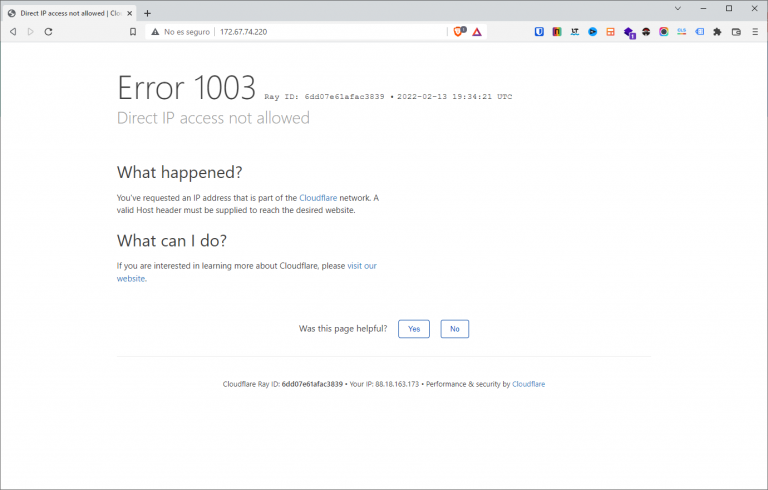 Todos los errores de CloudFlare explicados
