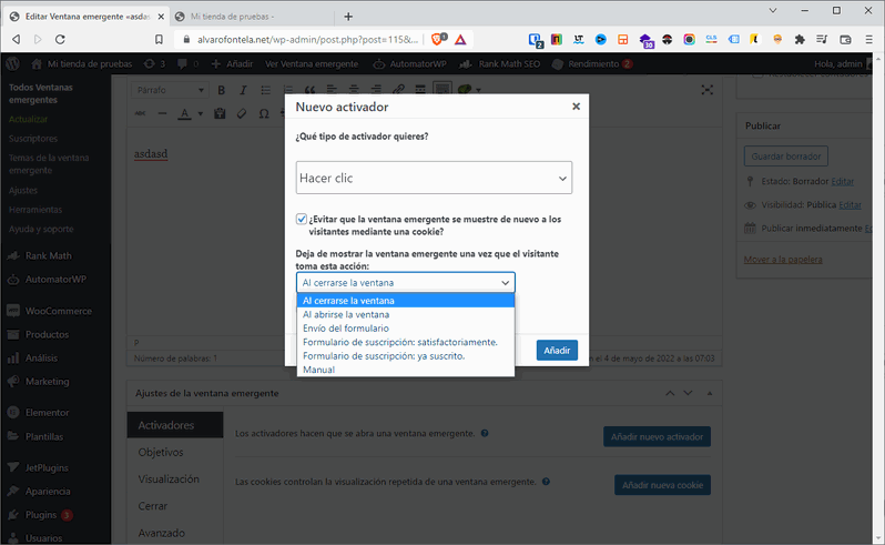 Cómo crear una ventana emergente o popup en WordPress
