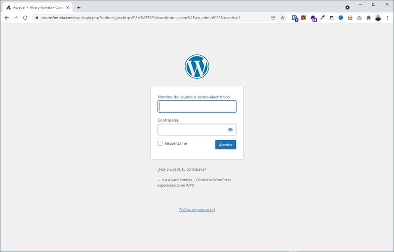 WP-Admin, wp-login.php o cómo acceder a WordPress
